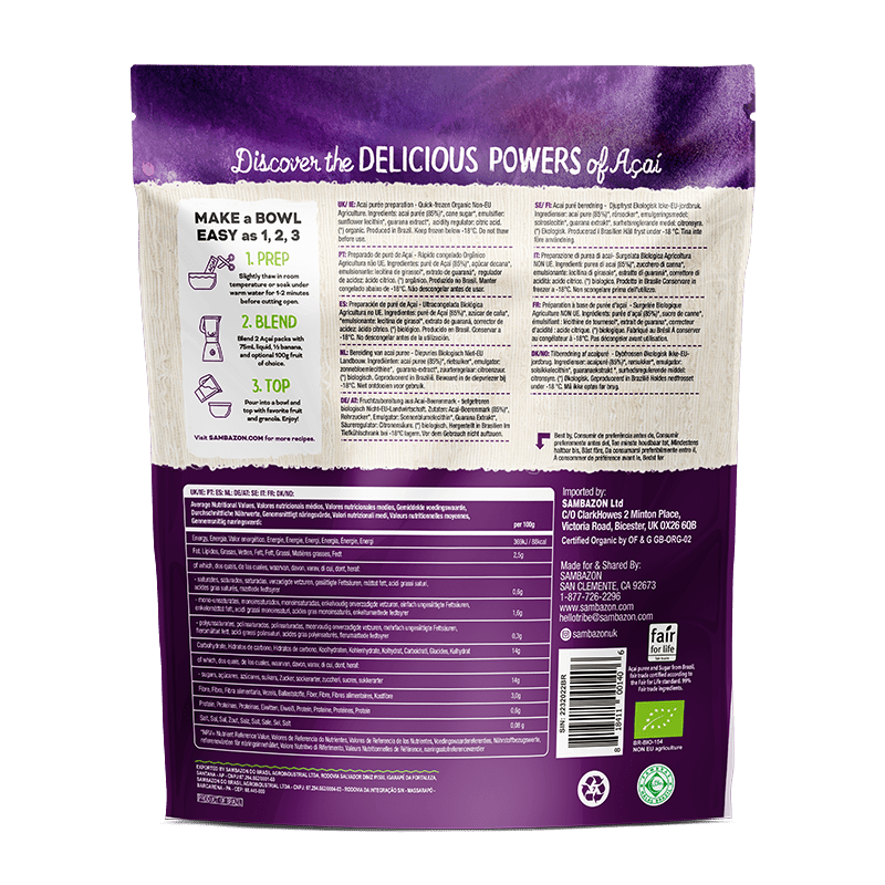 Acai Blend Packets - Frozen Acai Puree for Bowls & Smoothies | SAMBAZON