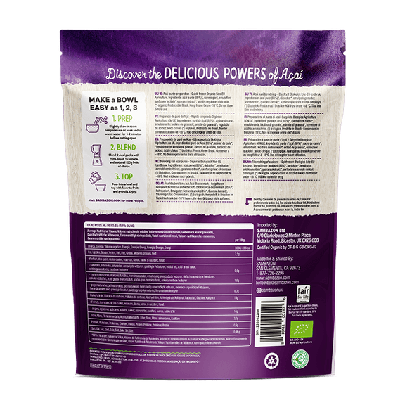 Acai Blend Packets - Frozen Acai Puree for Bowls & Smoothies | SAMBAZON